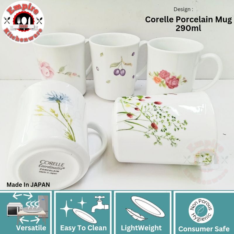 Corelle Mug Porcelain 290ml 100% original corelle made in JAPAN ...