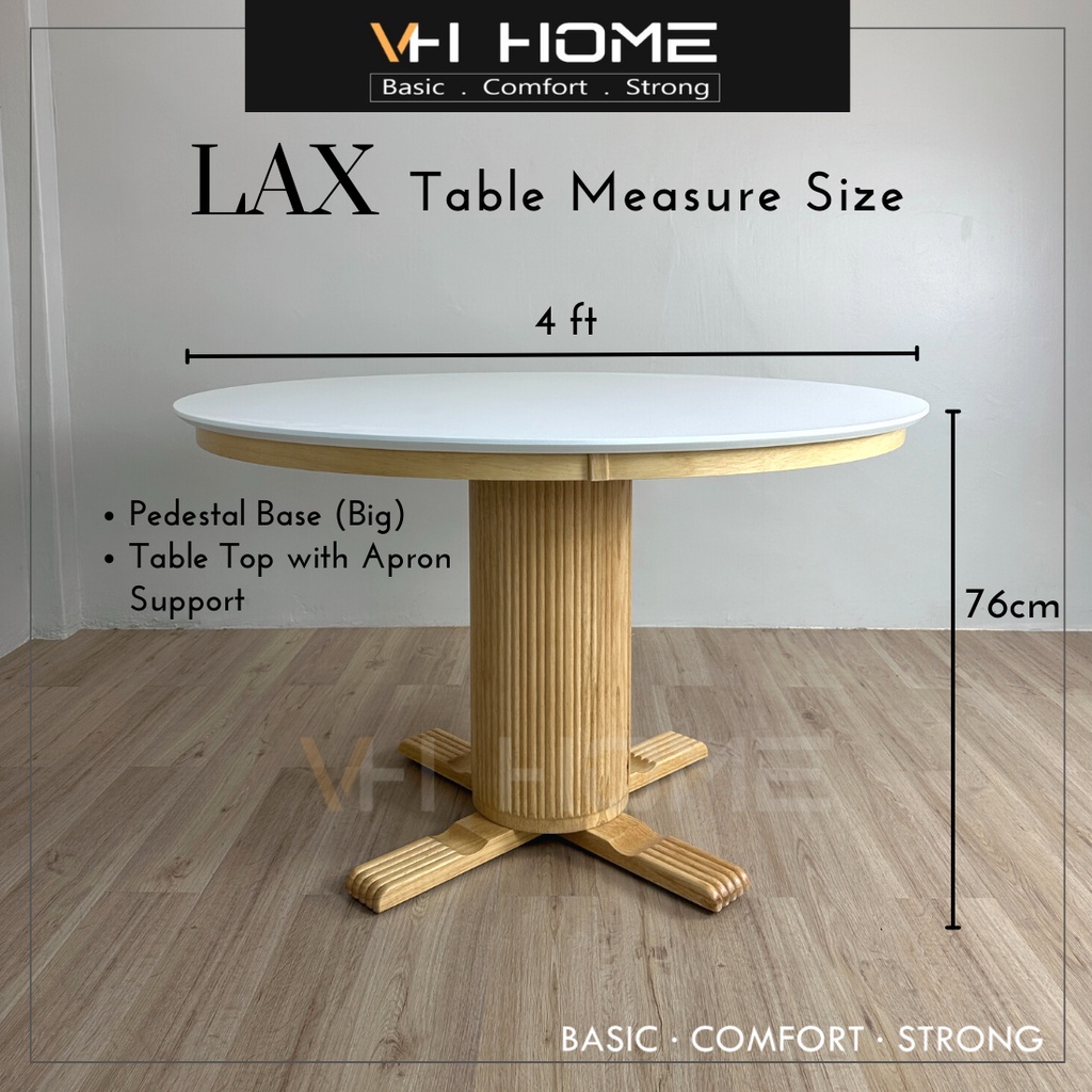 LAX Round Dining Table 1+6 Chair Stool Special Modern Design Meja Makan ...
