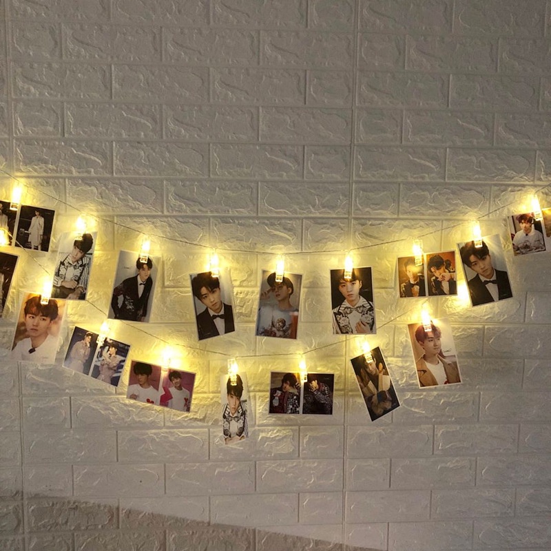 Led photo string light clip room decoration for girls led light lampu ...