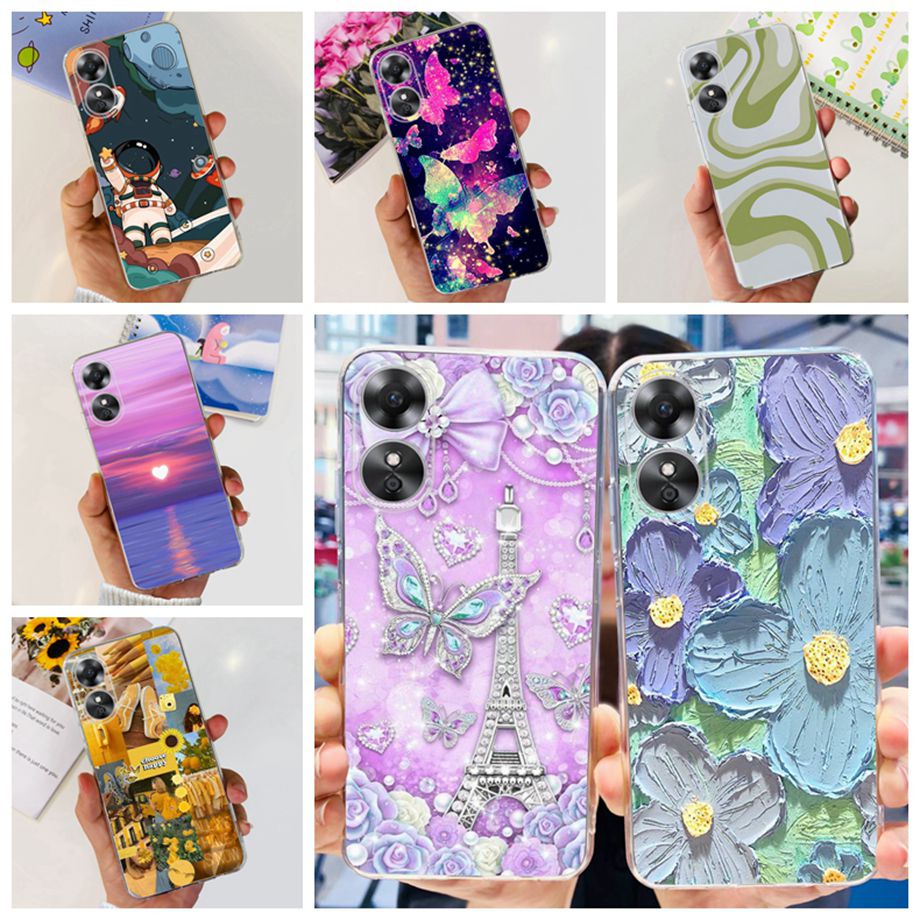 OPPO A17 Case CPH2477 2023 New Flower Butterfly Printting Phone Casing ...