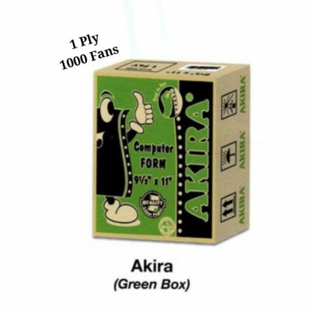 Akira 9.5" x 11" 1 Ply 1000 Fans NCR Paper Computer Form (All White ...