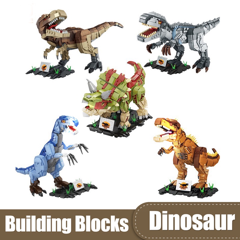 Building Blocks Bricks Compatible T-rex Tyrannus Triceratops Dinosaur ...