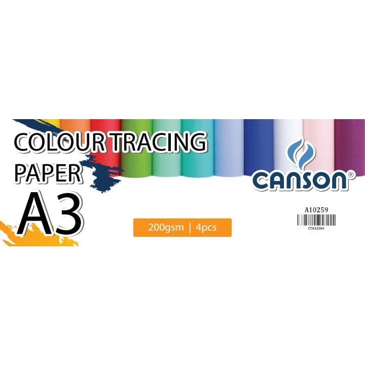 CANSON COLOUR TRACING PAPER SIZE A3 (200GSM | 4PCS) | Shopee Malaysia