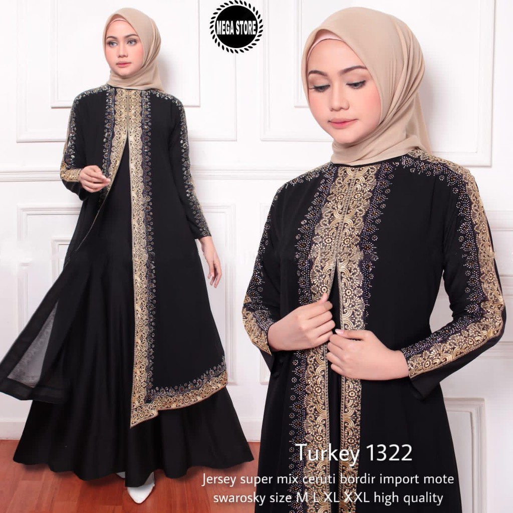 HITAM Turkey Abaya 1322 Abaya Black Abaya Arab Abaya Turkey Amrina ...