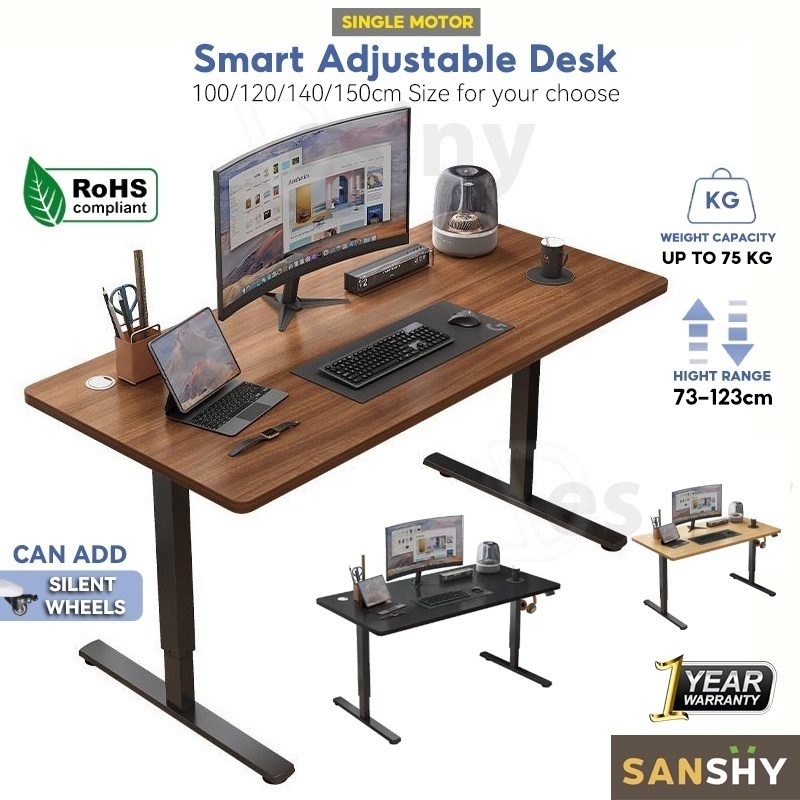 QUQ Height Adjustable QUQ SANSHY 100cm Electric Standing Office Table ...