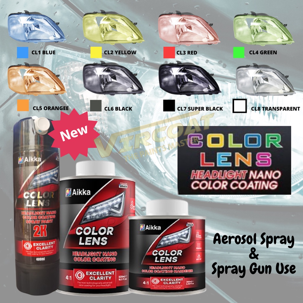 Aikka Headlamp Color Lens Clear Lampu Tin Spray ⭐️ Lampu Renew Custom ...