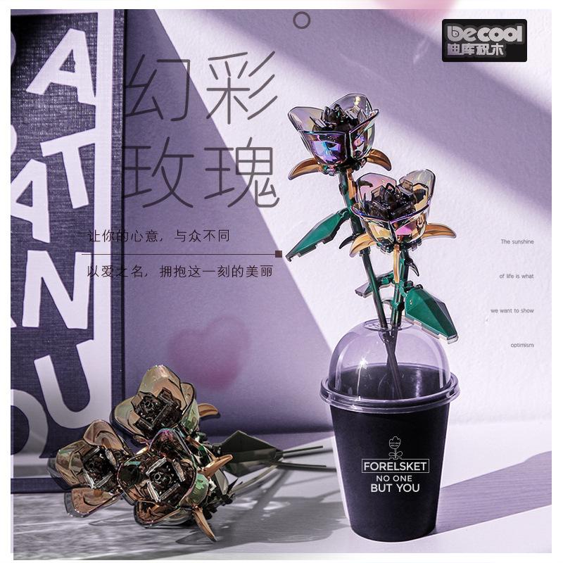 Glass Rose Assembly Model set Of 2 Flowers | Shopee Malaysia