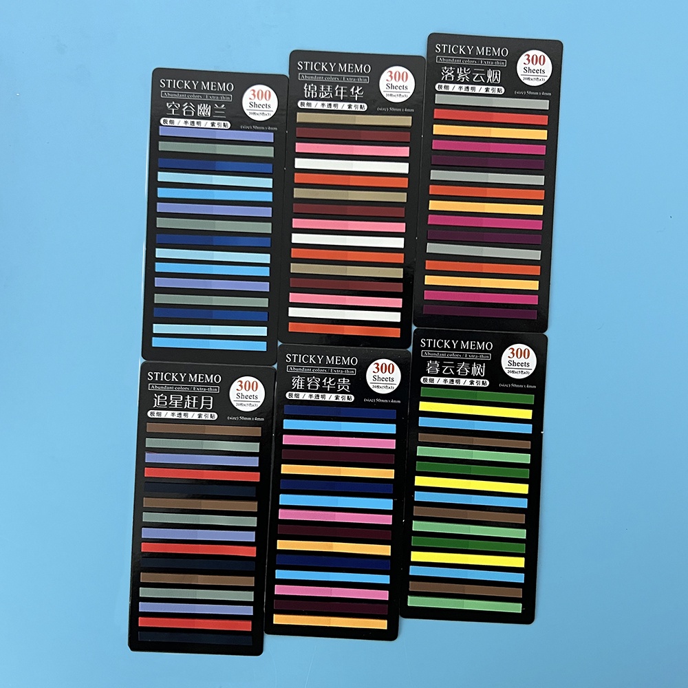 Journamm 300 Sheets PET Super Fine Index Memo Pad DIY Fluorescent ...