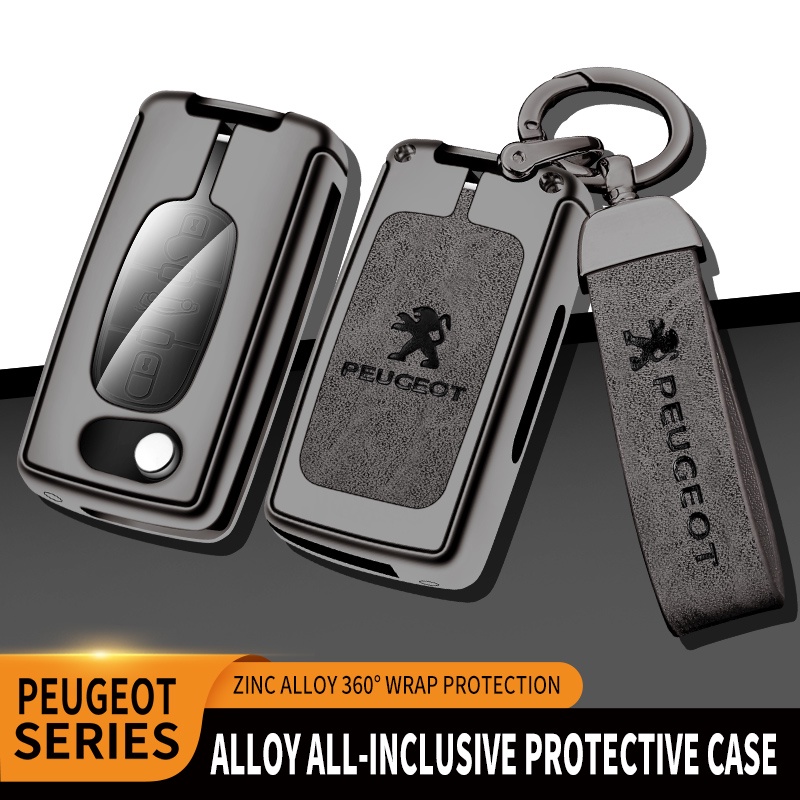 Zinc Alloy Leather Remote Car Key Fob Case Cover Shell Holder Protector ...