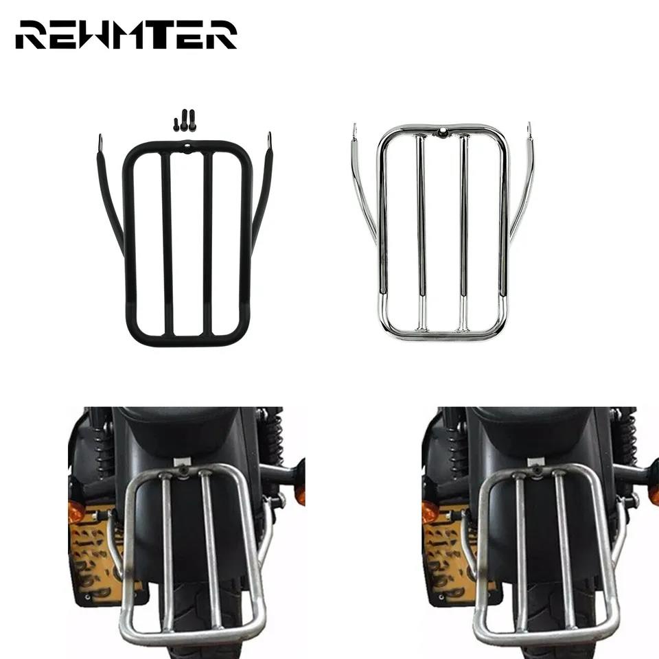 Motorcycle Rear Fender Luggage Shelf Rack Case Black/Chrome For Harley ...