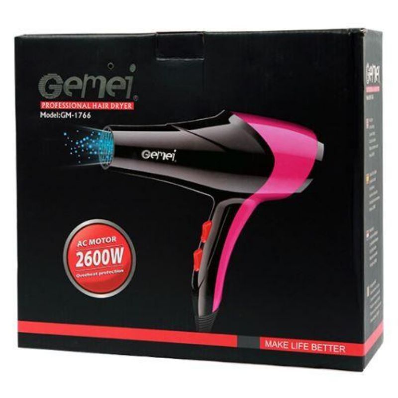 Original Gemei GM-1766 Professional Hair Dryer Blower 2600W Adjustable ...