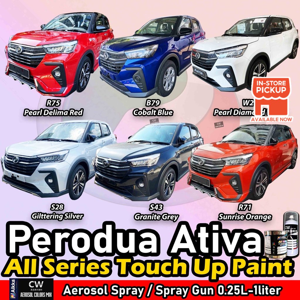 [ PERODUA Ativa ] Touch Up Paint All Colors 🚗 Aikka CW Spray Cat Spray ...