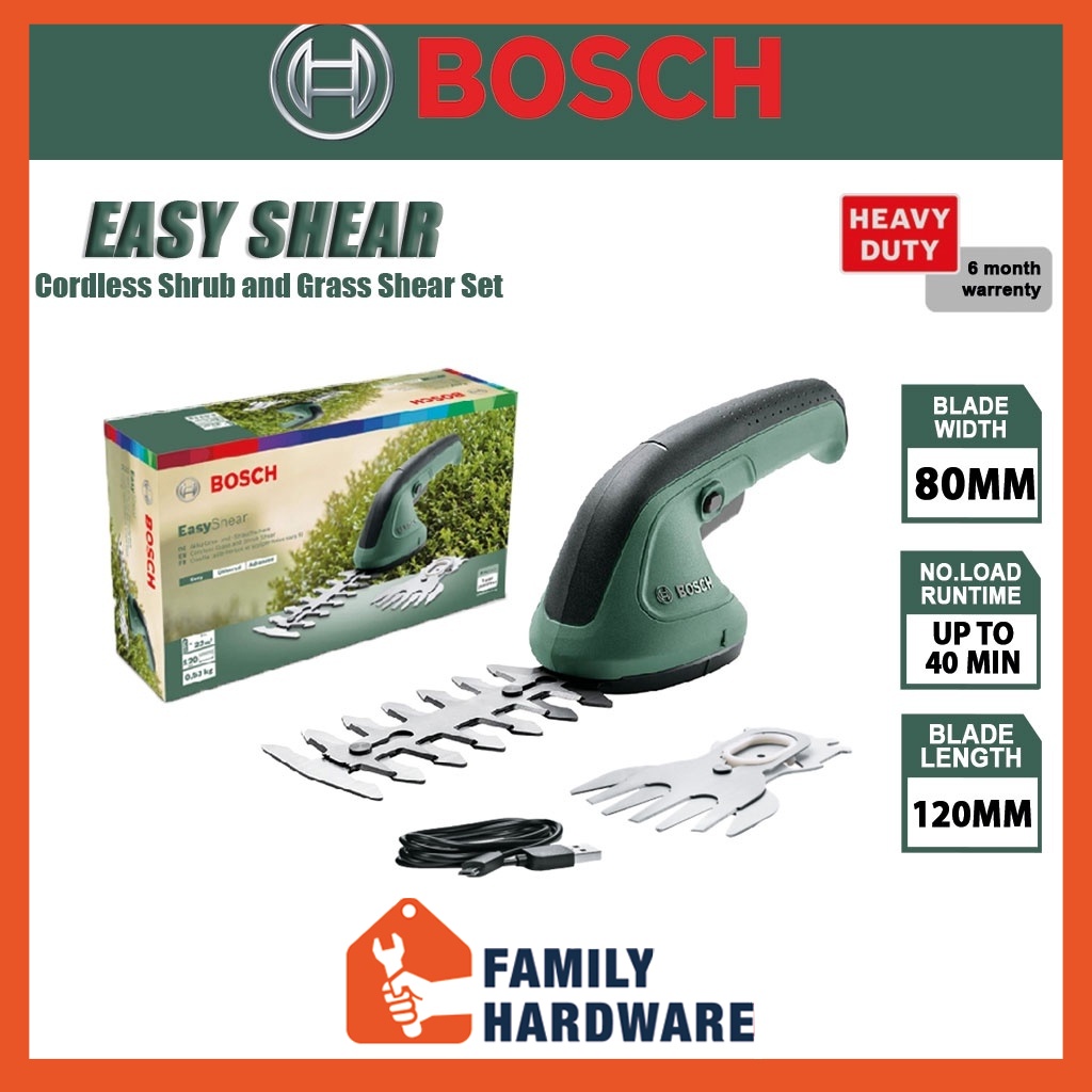 BOSCH Easy Shear Cordless Battery Shrub & Grass Shear EasyShear Grass ...