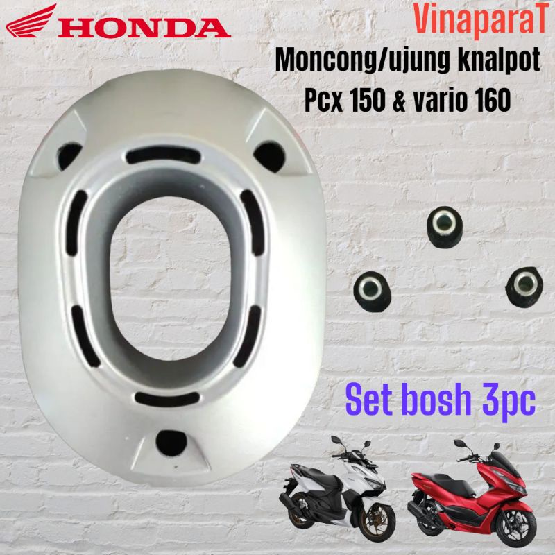 Honda pcx 160 And vario 160 Exhaust Tip Muzzle Shield cover set bosh ...