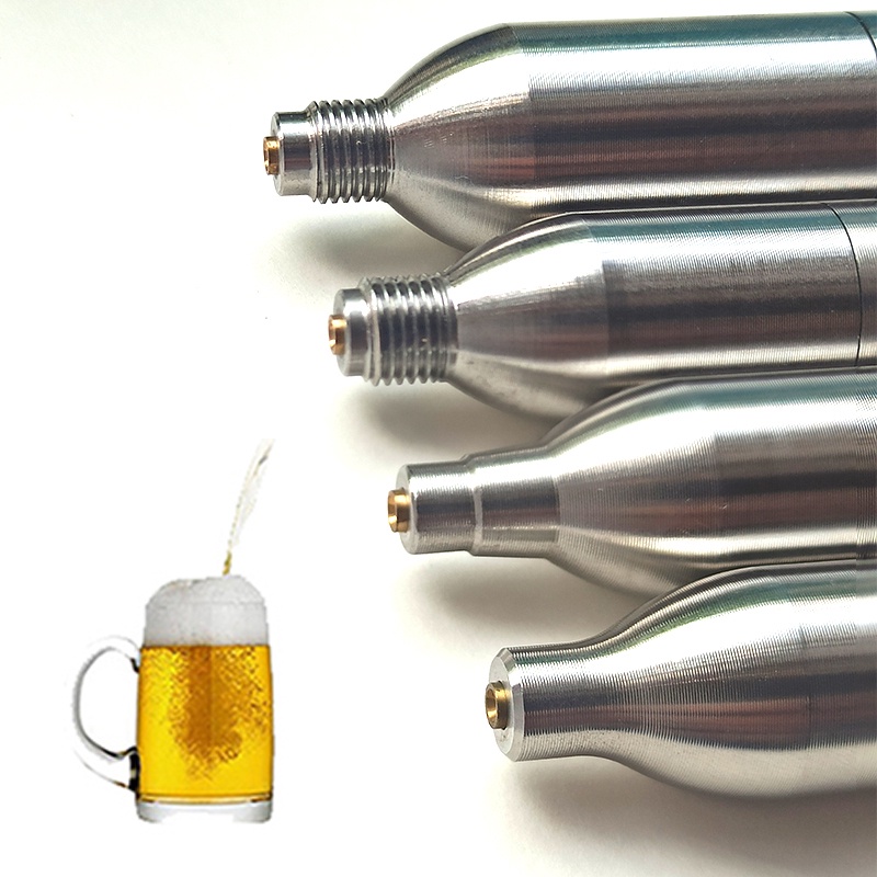 Stainless Steel Gas Cylinder Can Repeatedly Inflate 8g 12g 16g 24g 33g 45g CO2 cartridge.Replace ...