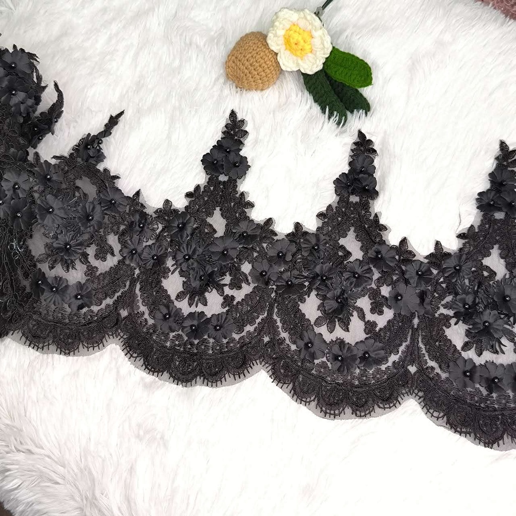 Border Lace/ Renda Bunga 3D/ Lace Meter/ Renda Baju/ Renda Lace/ Flower ...