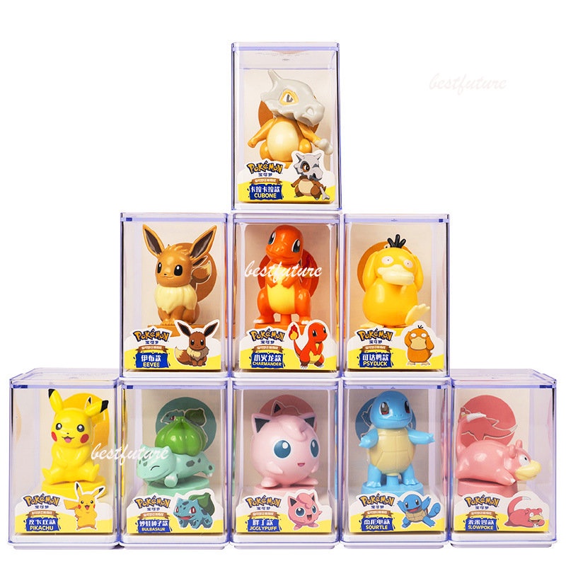 Pokemon Pikachu Cubone Psyduck Eevee Slowpoke Jigglypuff Action Figure ...