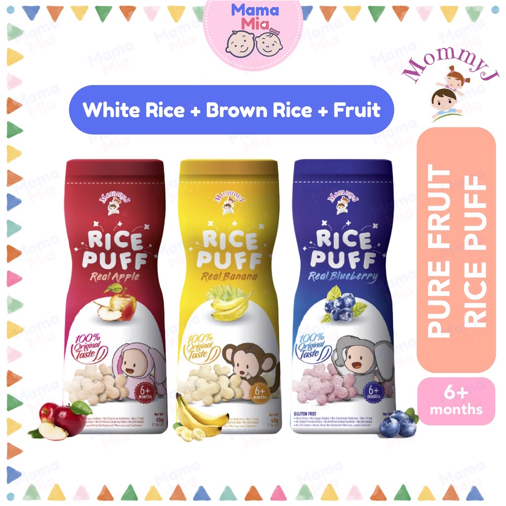 Mommy J Pure Fruit Rice Puffs 45g Gluten Free 6+ Months HALAL Baby Food ...