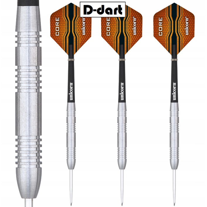 UNICORN STEEL TIP DART - 26g STRIKER 80 TUNGSTEN RINGED STEEL DARTS R2 ...