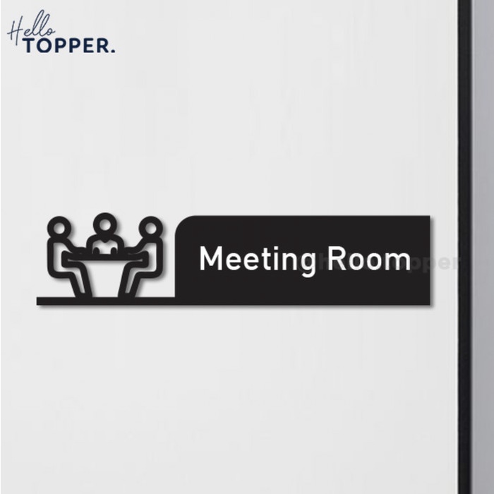 HITAM Sign Acrylic Meeting Room Acrylic Signage Hollow UV Print - Black ...