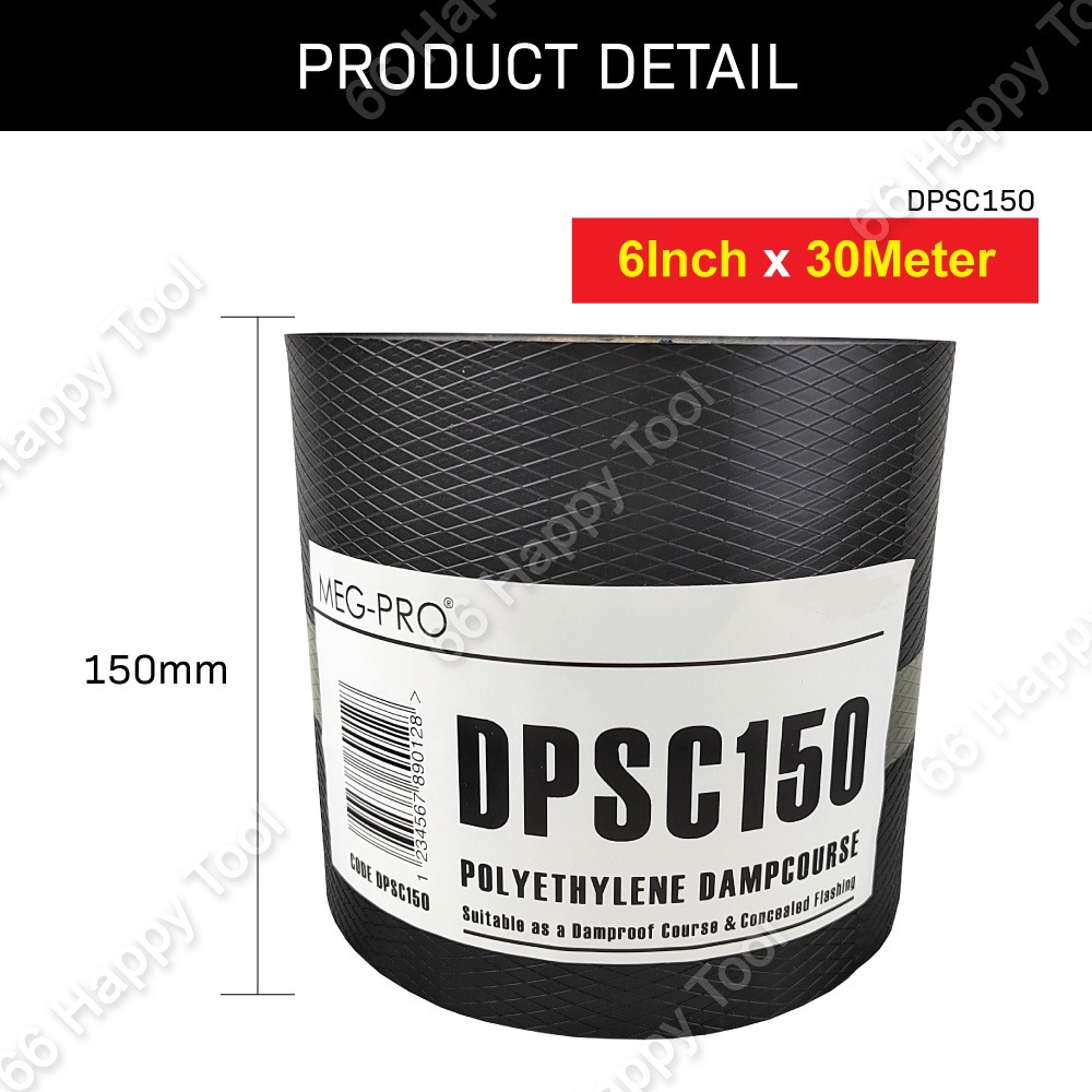(4" 6" 9") 30M MEG-PRO Polyethylene Dampcourse DPSC DAMP PROOF COURSE ...