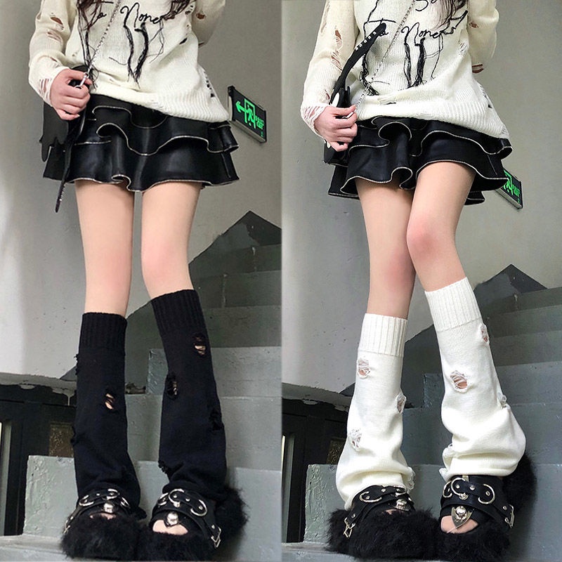 Y2k Leg Warmers Boot Cuffs Long Warmer Japanese Harajuku JK Lolita Socks Boho Sock Sets Thigh ...