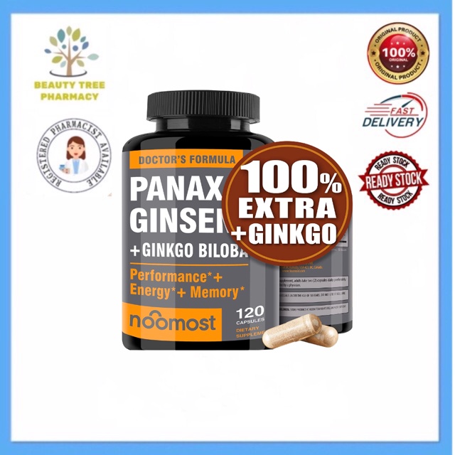 Doctor’s Formula Korean Red Panax Ginseng + Ginkgo Biloba 120 Vegan ...