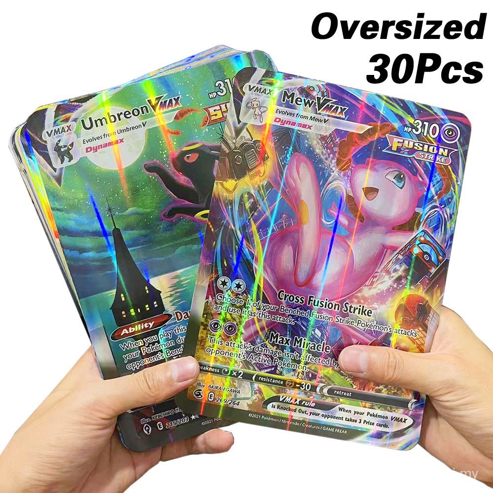 30 unit kad Pokemon besar Vmax Vstar GX Jumbo surat 15*21 cm saiz besar ...