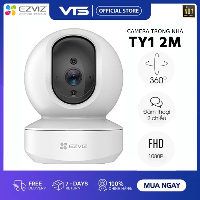 Ezviz TY1 Indoor WIFI Camera 2MP 1080P, SMART IR, 360 Degree Rotation ...