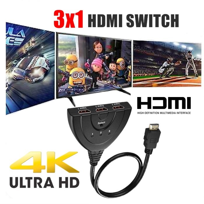 🔥[𝐑𝐄𝐀𝐃𝐘 𝐒𝐓𝐎𝐂𝐊]🔥HDMI 2.0 SWITCH SPLITTER ADAPTER 3 PORT- 4K HDMI ...