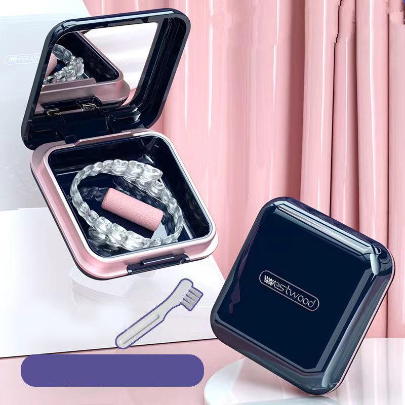 Free Shipping With Mirror Braces Box Portable Storage Holder Invisible ...