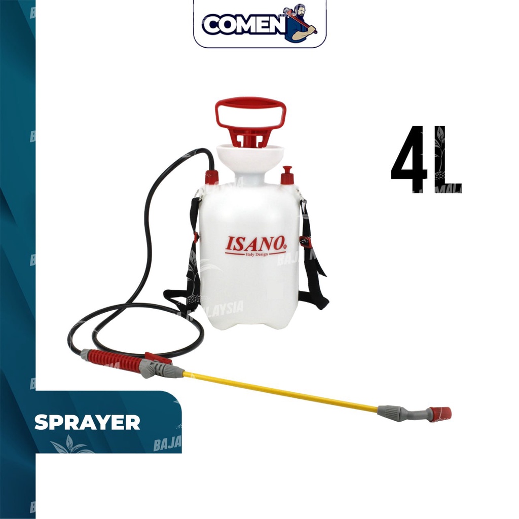 ISANO Garden Pressure Sprayer 4 Liter Adjustable Nozzle Lubricant PVC ...