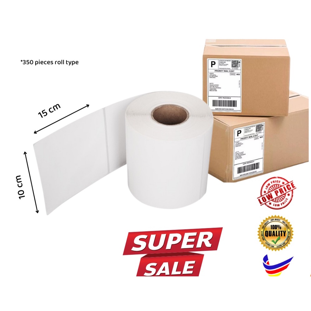 350pcs Roll Thermal Sticker Thermal Paper Shopee AWB Shipping Label ...