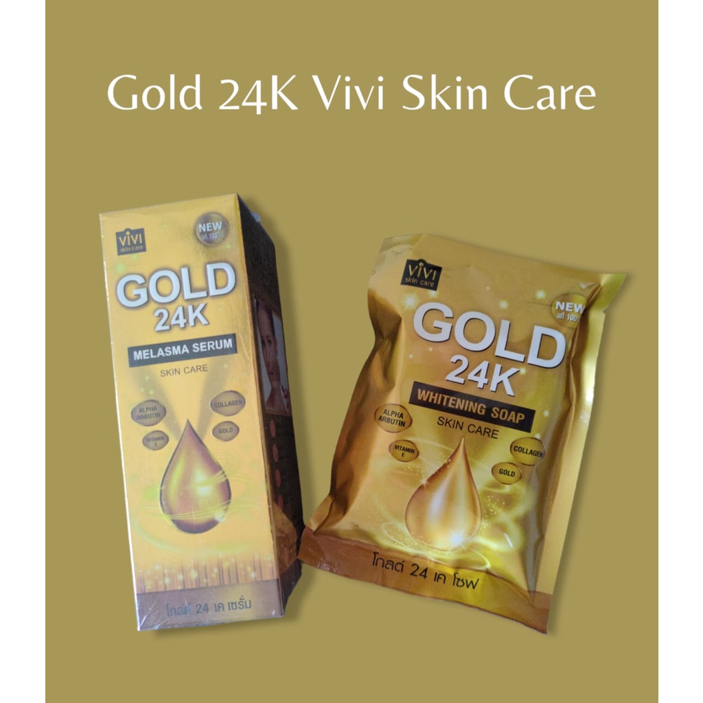 Vivi Skin Care Gold 24K Whitening Soap / Gold 24K Melasma Serum 100% Authentic | Shopee Malaysia