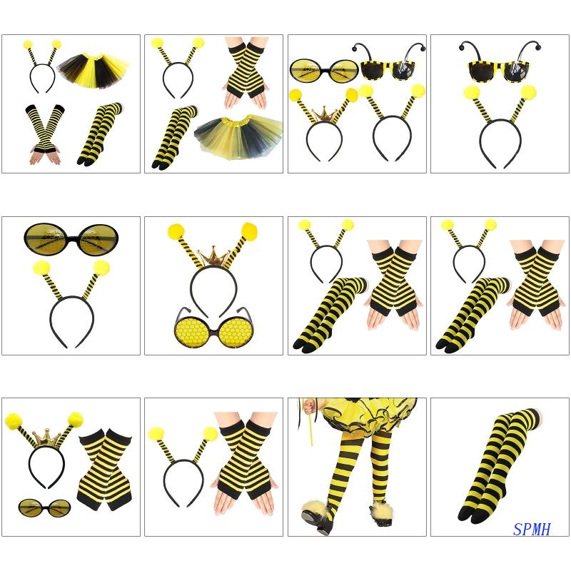 ACG Bee Costume Set Bee Ear Headband Tutu Skirt Sleeve Sunglass Strip ...