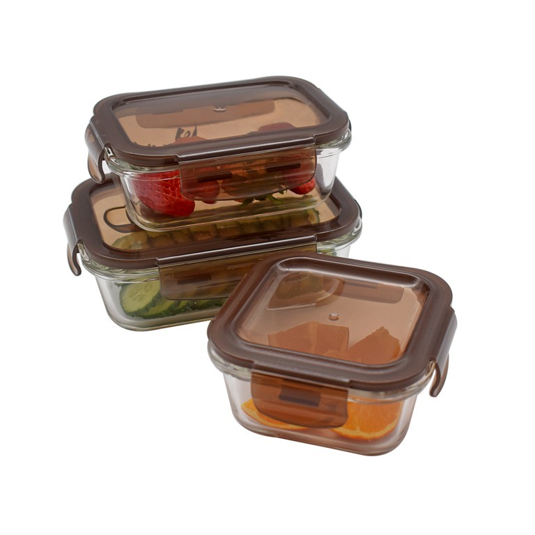 Glass Food Storage Container Set (3 Pcs) | Shopee Malaysia