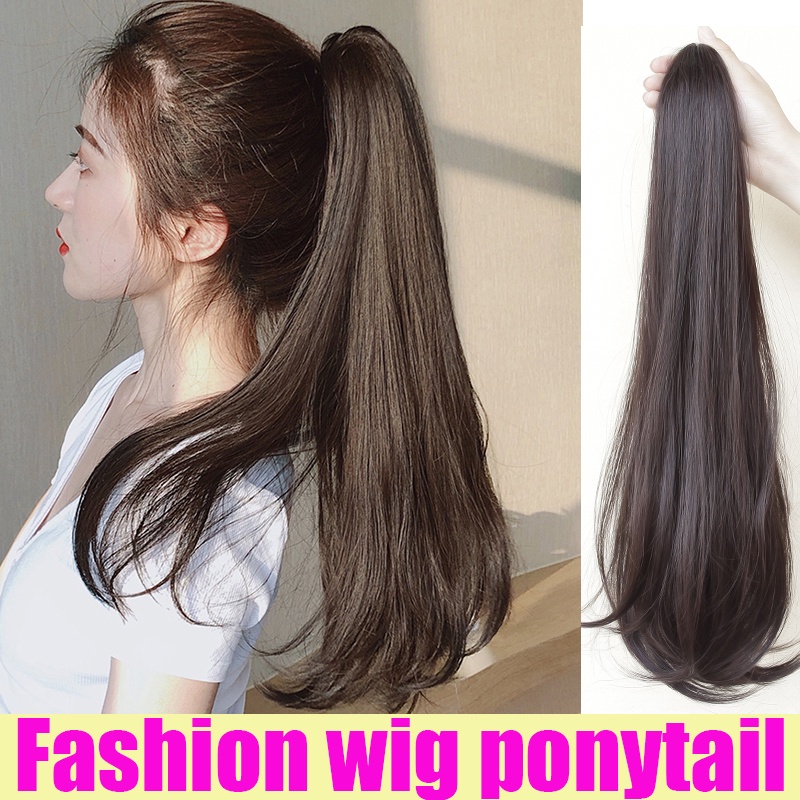 Fashion Long Ponytail Wig with Clip Natural Fluffy Ponytail Wig ...
