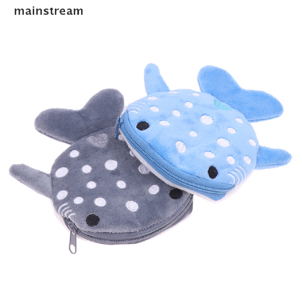 mainstream Cute Cartoon Plush Shark Coin Purse Plush Zipper Animal ...