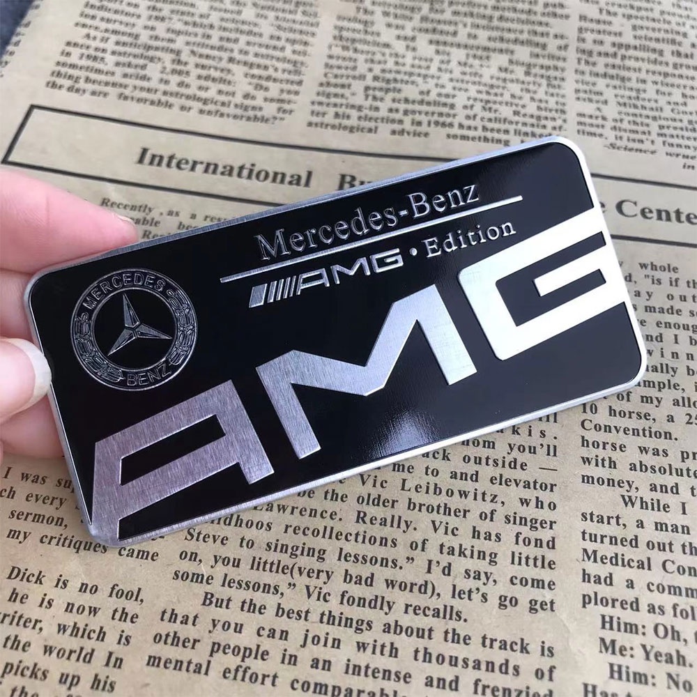 Mercedes-Benz Apple Tree Aluminum Stickers Aksesori Kereta AMG Car Logo ...
