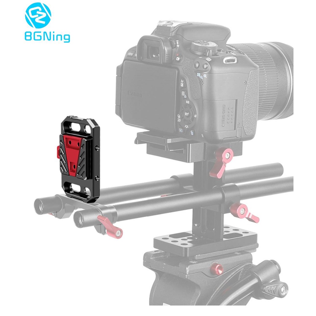 BGNing Aluminum Quick Release V-Lock V-Mount Battery Fixed Base Plate ...