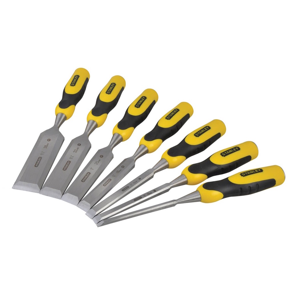 STANLEY 6 PC DYNAGRIP WOOD CHISEL COMBO Pack (3/8", 1/2", 5/8", 3/4", 7 ...