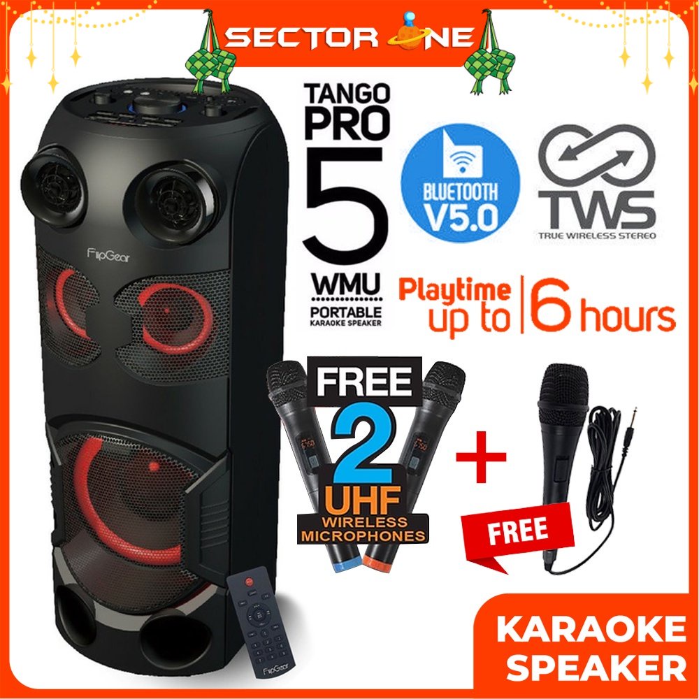 Vinnfier FlipGear Tango Pro 5 WMU Portable TWS Bluetooth Wireless Karaoke Speaker KTV System ...