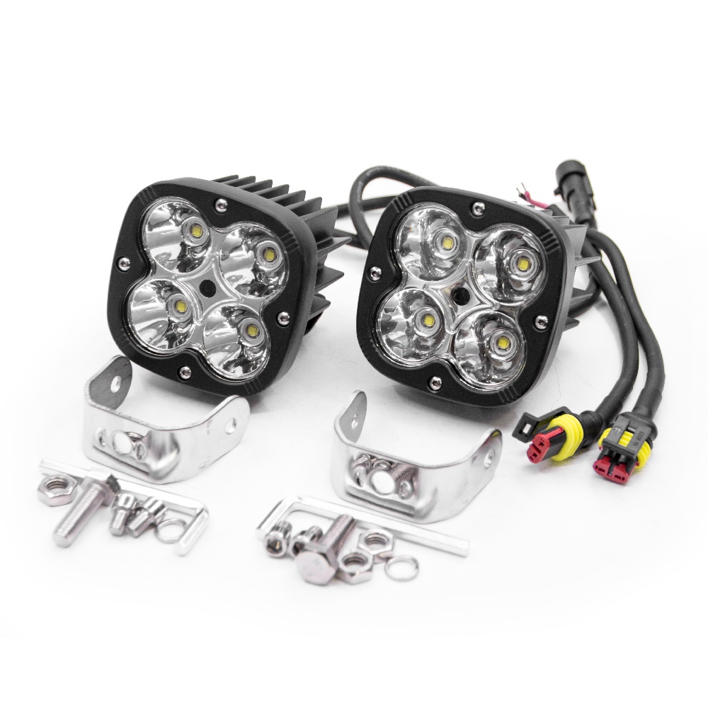 Motorcycle Spotlight LED Square LASERGUN (1 set) Motorcycle Accessories ...
