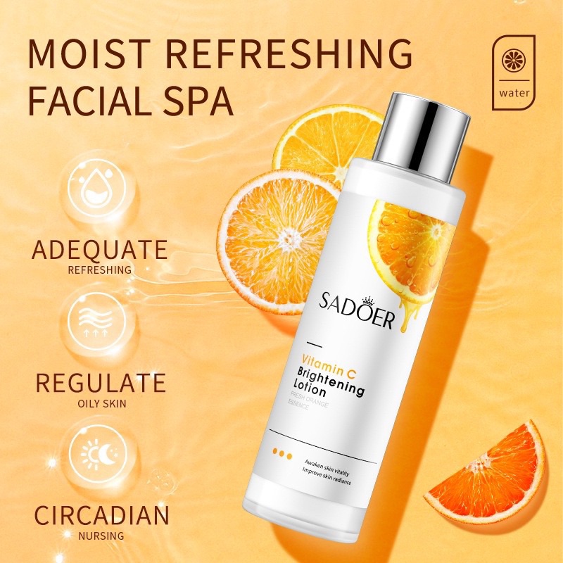 SADOER Vitamin C Brightening Lotion Fresh Orange Essence Hydrating Moisturizing Emulsion Facial ...