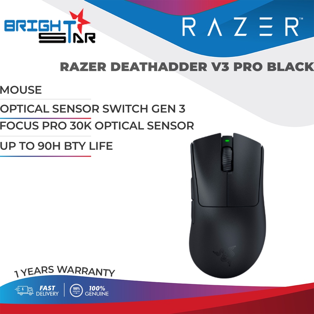 MOUSE / RAZER DEATHADDER V3 PRO / OPTICAL SENSOR SWITCH GEN 3 / FOCUS ...