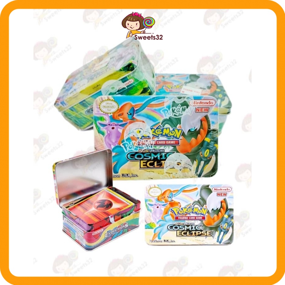 METAL BOX [ 42pcs ] Pokemon Cards Pokemon Trading Card Sun&Moon Cards ...
