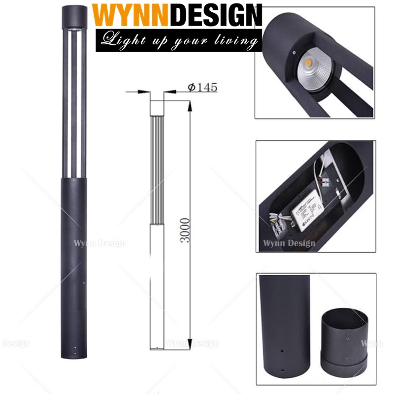 Wynn Design 3Meter Outdoor High Pole 30w Led Landscape Lamp Compound ...