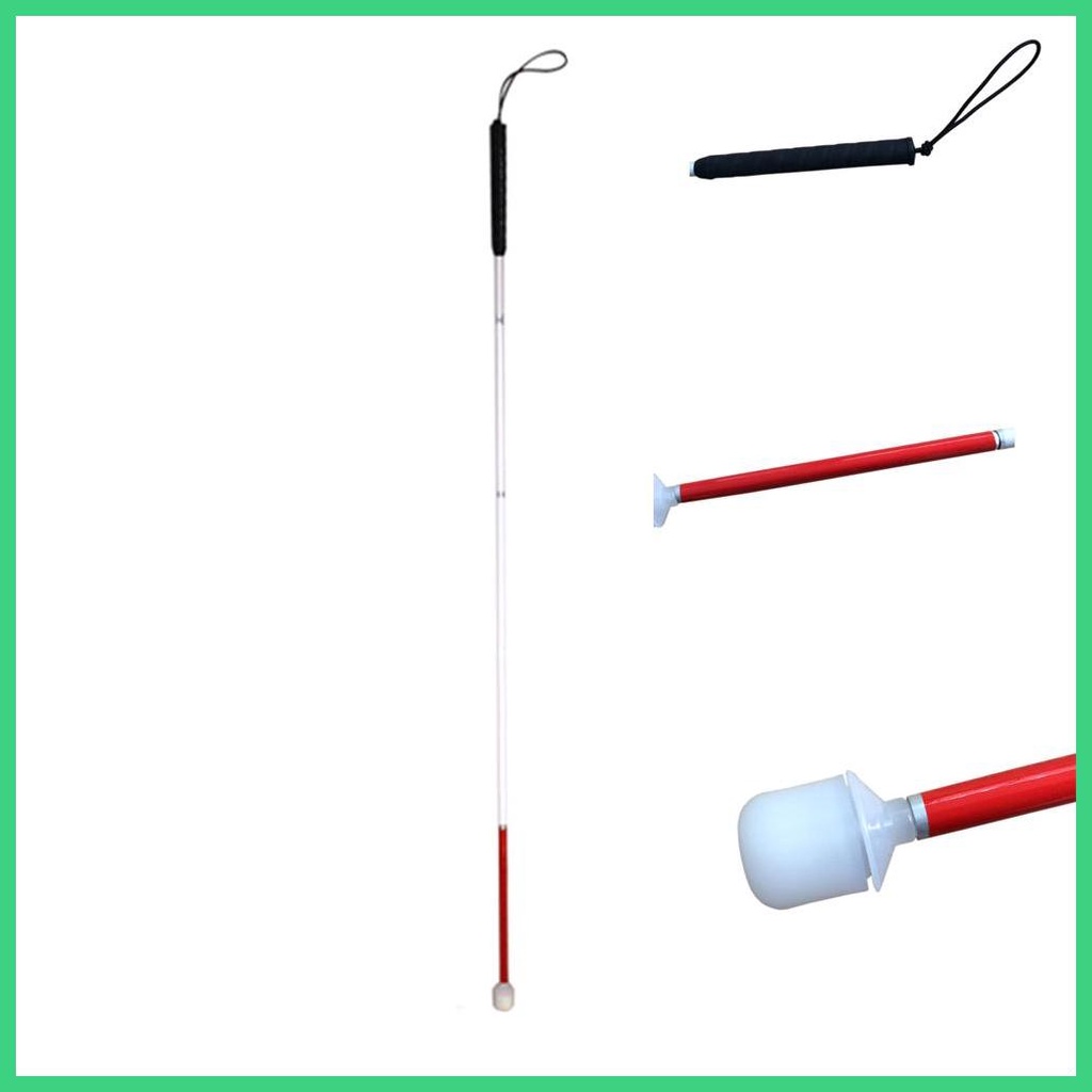 Blind Walking Stick Aluminum Red White Folding Mobility Cane with ...