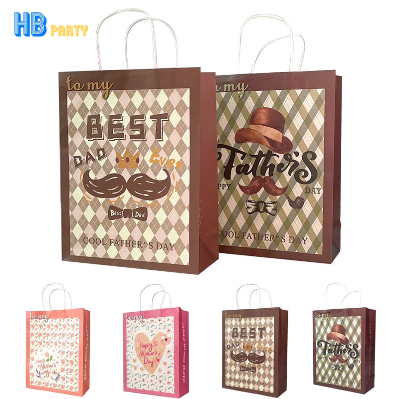 Mother's Day Father's Day Party Gift Packing Bags Party Kraft Paper Bag ...