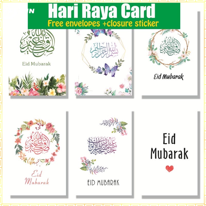 [6pcs/set]Garland Kad Hari Raya Cards Gift Card holiday greeting card ...